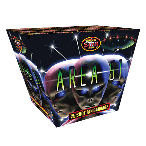 Area 51 25 Shot Fan Barrage Fireworks | Home Delivery Online Fireworks