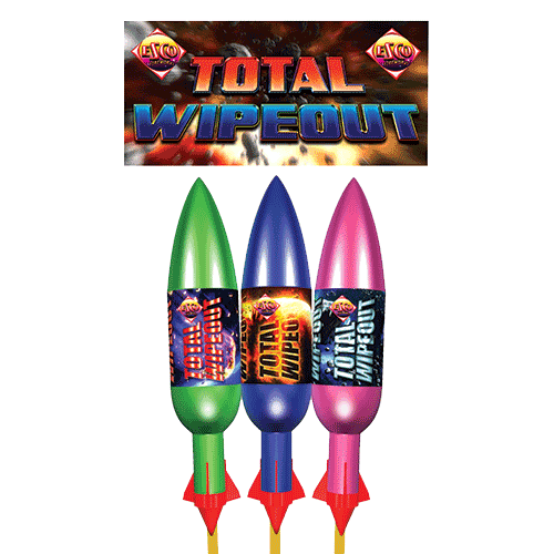 Total Wipeout 3pce Rocket Pack | Home Delivery Fireworks
