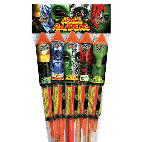 Space Raiders 5pce Rocket Pack | Home Delivery Fireworks